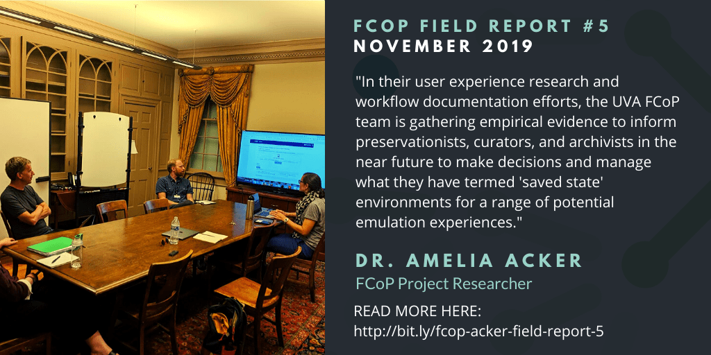 FCoP Update October-November 2019 | Software Preservation Network (SPN)